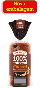 Pão de Forma 100% Integral sabor Girassol e Castanha Wickbold 400g