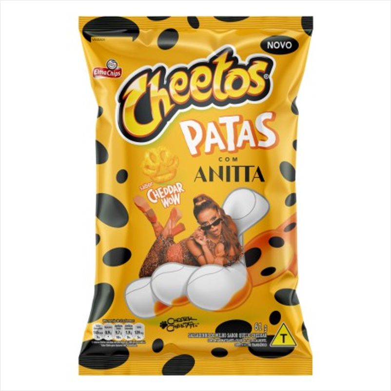 Salgadinho sabor Cheddar Patas Cheetos Cheedar 115g | Compre online e ...