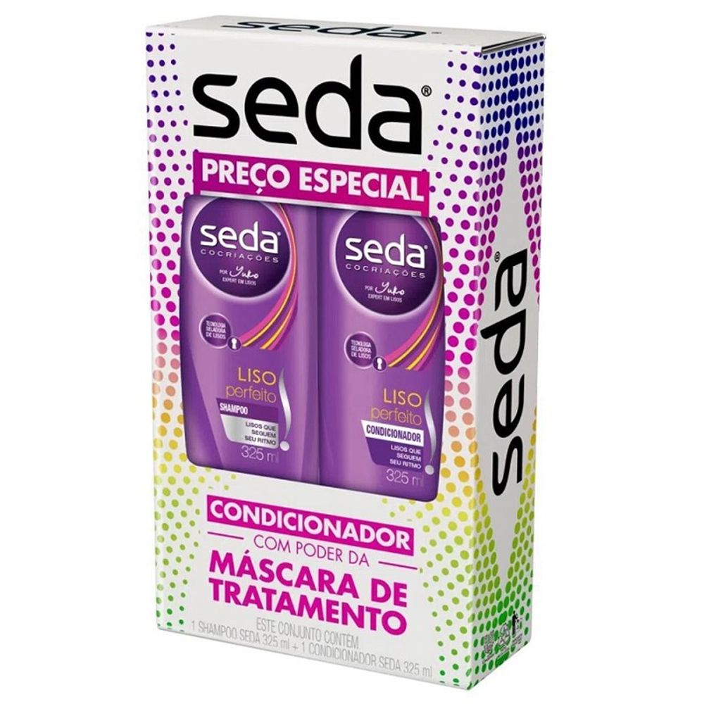Kit Shampoo 300ml + Condicionador Liso Perfeito Seda 190ml