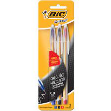 Caneta Fina Plus Bic Cristal com 3un